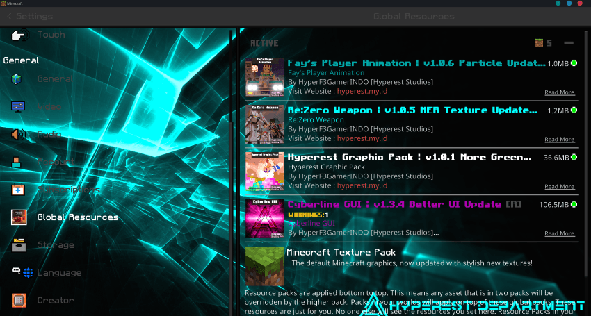 Cyberline GUI Texture Pack (1.21, 1.20) – MCPE/Bedrock | ModLB