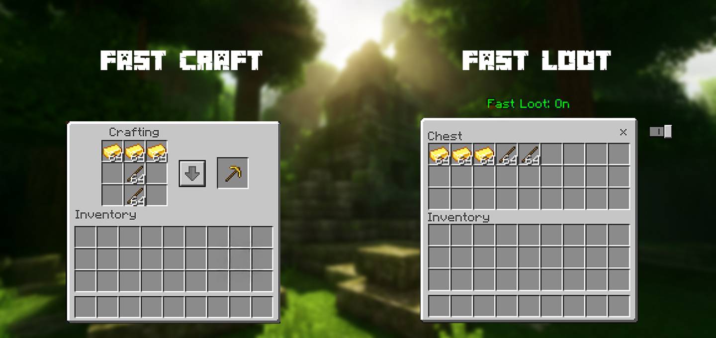 Fast Craft and Fast Loot Texture Pack (1.21, 1.20) – MCPE/Bedrock Mod ...