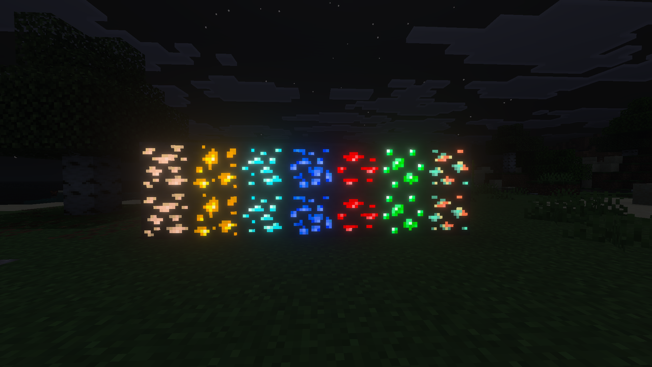 Glowing Ores Texture Pack (26.x, 1.21) – MCPE/Bedrock | ModLB