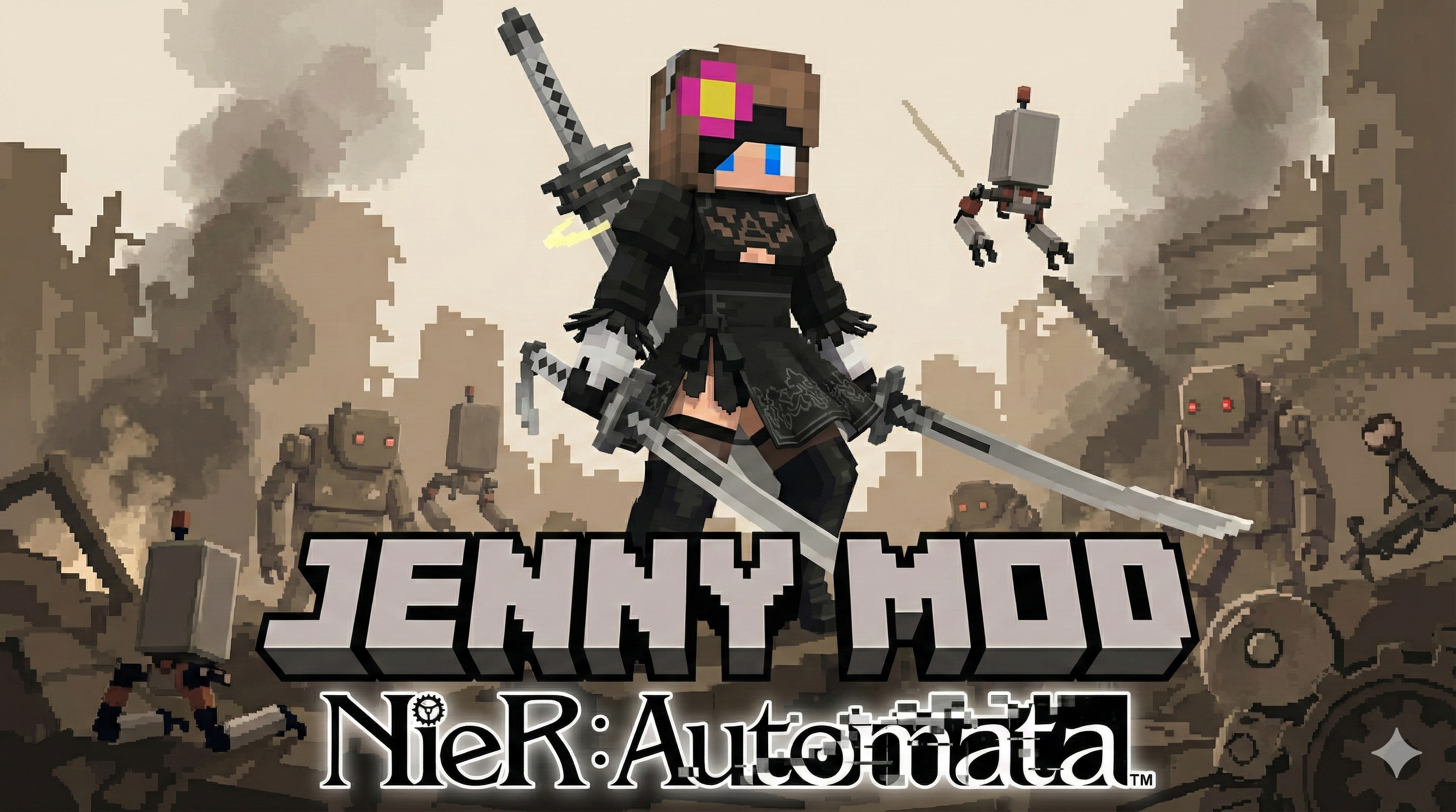 Jenny Mod Nier Automata Addon (1.21) – MCPE/Bedrock Mod | ModLB