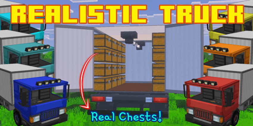 Truck with Functional Storage Addon (1.21) – MCPE/Bedrock Mod | ModLB