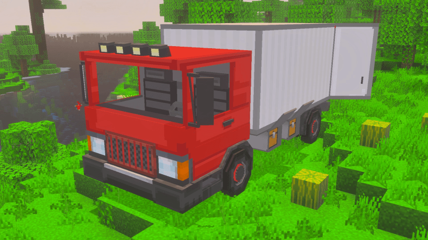 Truck with Functional Storage Addon (1.21) – MCPE/Bedrock Mod | ModLB
